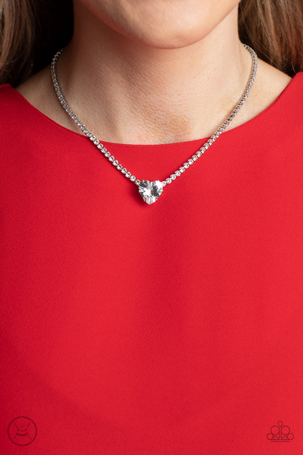 Paparazzi Flirty Fiancé White Necklace ~ Blingamore