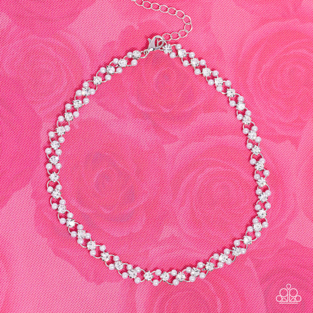 Classy Couture White Paparazzi Necklace
