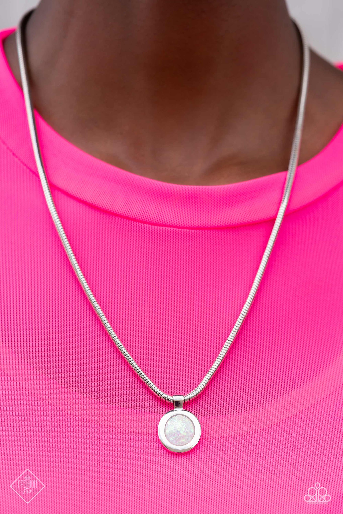 High-Strung Habit - White Paparazzi Necklace – Blingamore.com