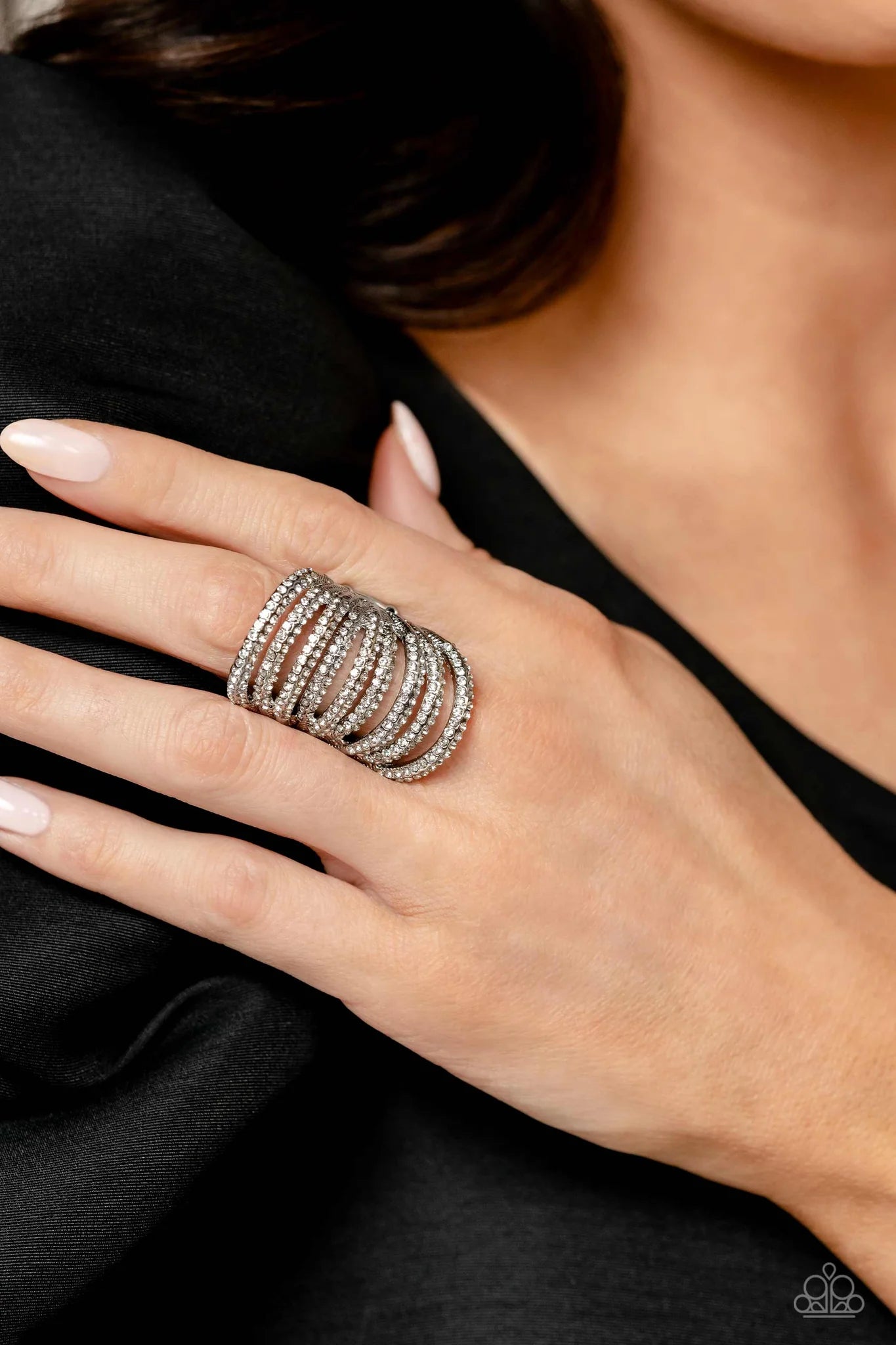 Paparazzi Rippling Rarity - White Ring ~ BlingAmore – Blingamore.com